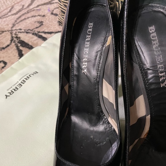 Burberry | Shoes | Burberry Black Patent Leather Signature Check Pumps ...
